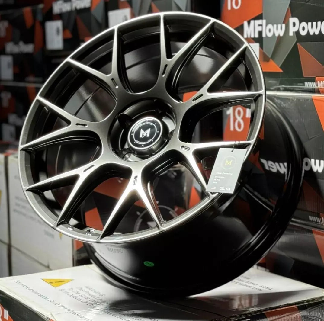 4 Pcs 20" MFlow MFR1 Hyperblack Wheels 20x8.5 +35 5x114.3 CB 73.1 Rims – eurowheelsusa