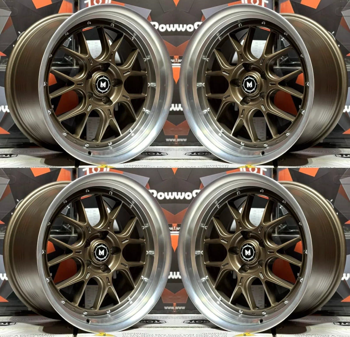 4 Pcs 18x9.5 +35 5x114.3 MFlow MFL2 Bronze Machined Lip Wheels 18" Rim – eurowheelsusa