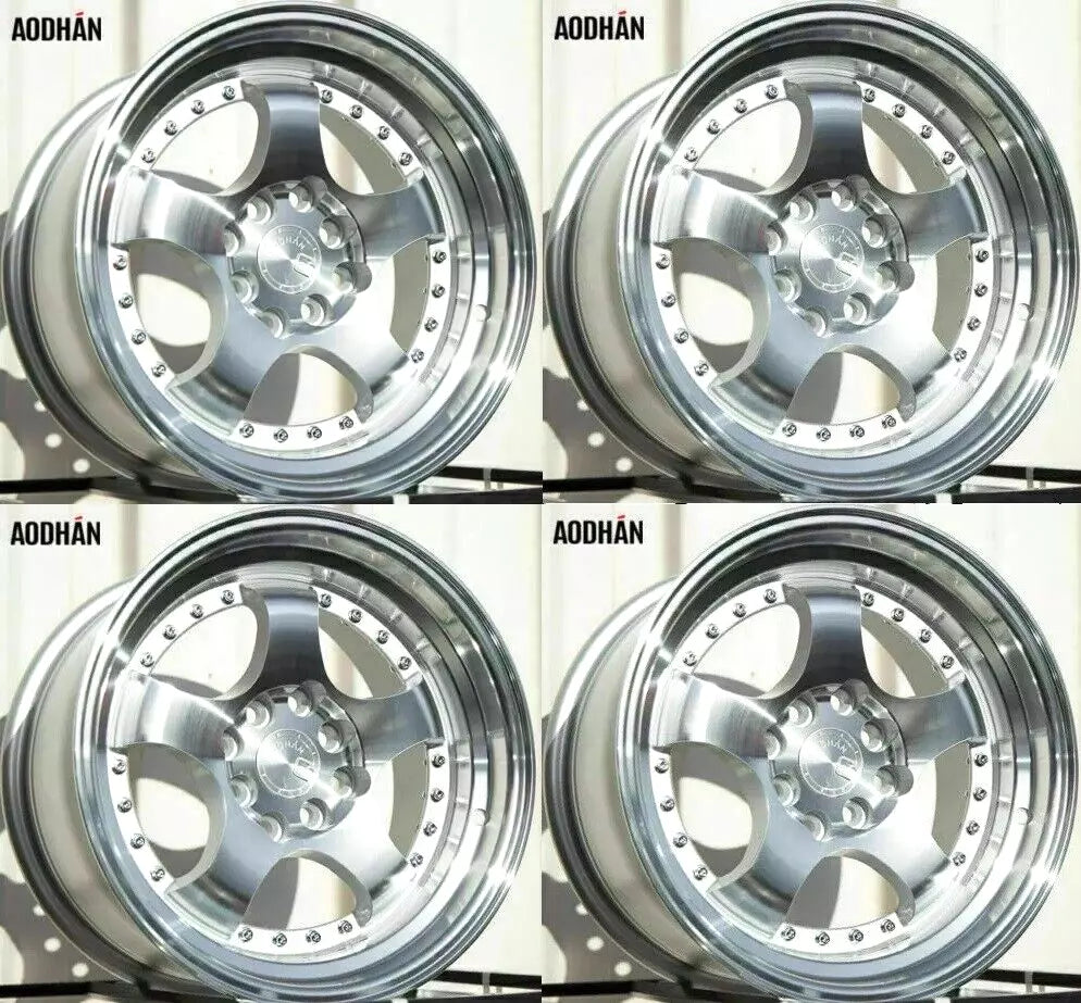 16" AodHan AH03 Wheels 16x8 4x100 / 4x114.3 +15 Silver Rims Set 4 – eurowheelsusa