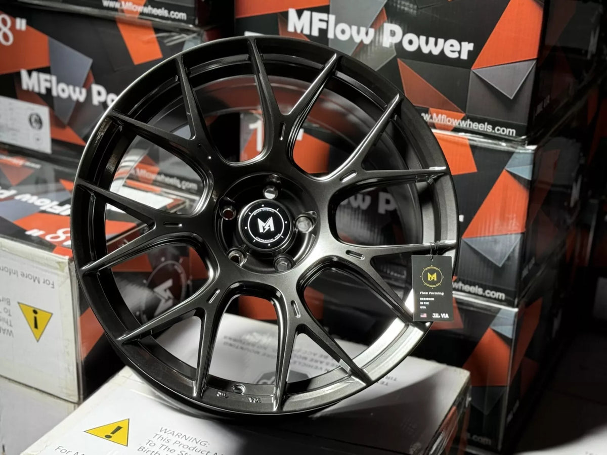 4 Pcs 20" MFlow MFR1 Hyperblack Wheels 20x8.5 +35 5x114.3 CB 73.1 Rims – eurowheelsusa