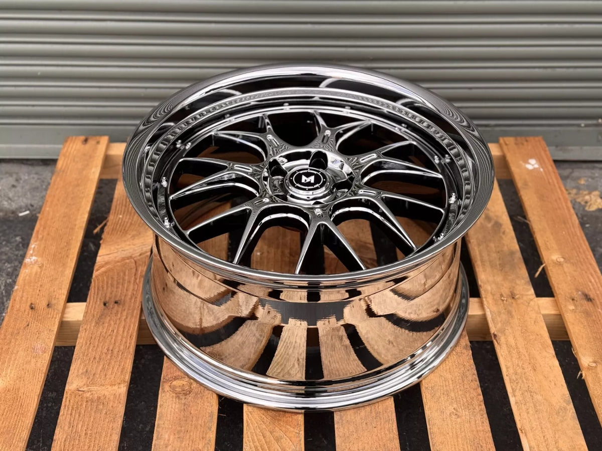 20x8.5/20x9.5 +35 MFlow MFL2 PVD Chrome Wheels 20" 5x114.3 Staggered R – eurowheelsusa