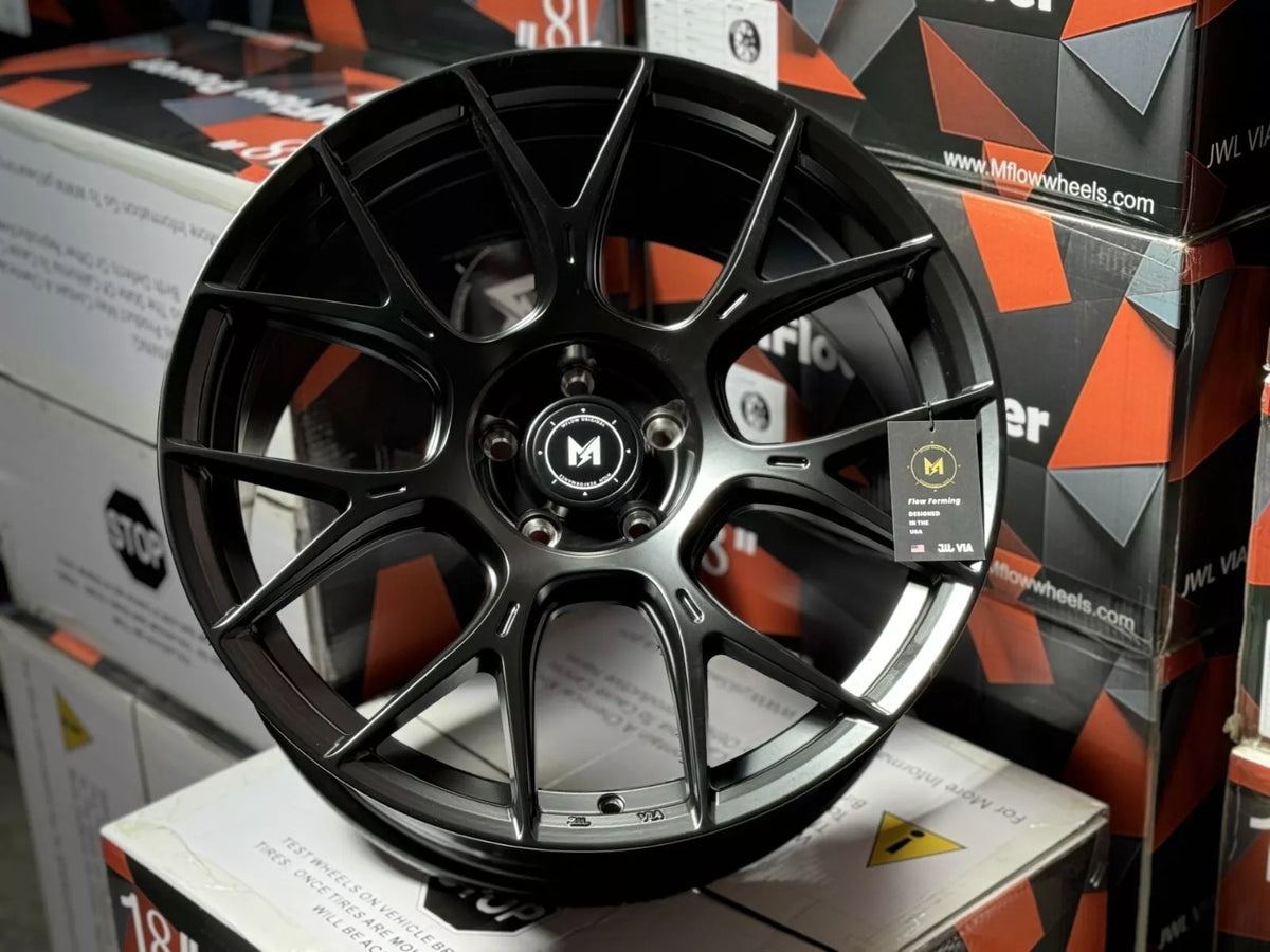 4 Pcs 20" MFlow MFR1 Matte Black Wheels 20x8.5 +35 5x112 CB 66.6 Rims – eurowheelsusa