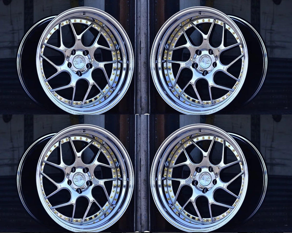 19x9.5 Aodhan DS01 5x114.3 +15 Vacuum Chrome Wheels 19" Rims (Set of 4 ...