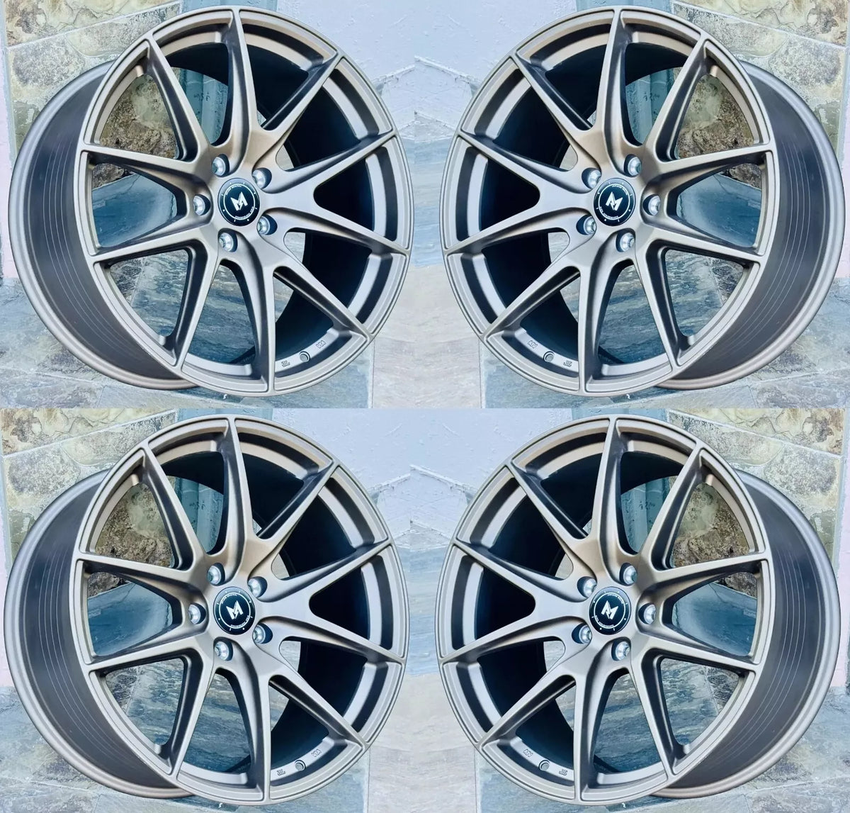 20" MFlow MFR2 Matte Bronze Wheels 20x8.5 / 20x9.5 5x112 Staggered Rim ...