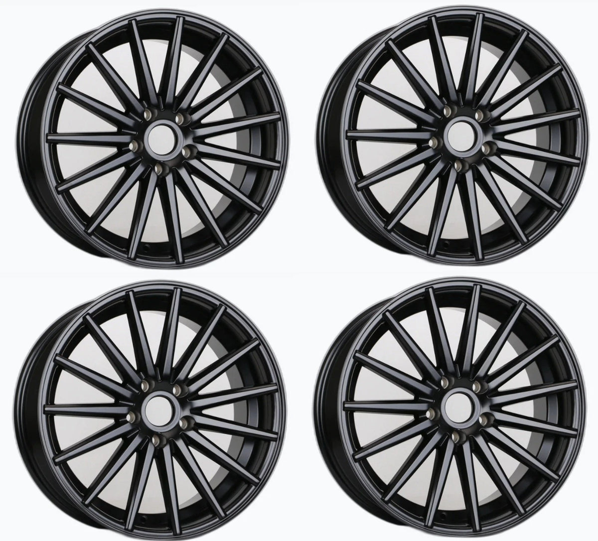 4 PCS 19" Wheels 19x8 ET35 5x114.3 CB73.1 Satin Black Rims Set ...