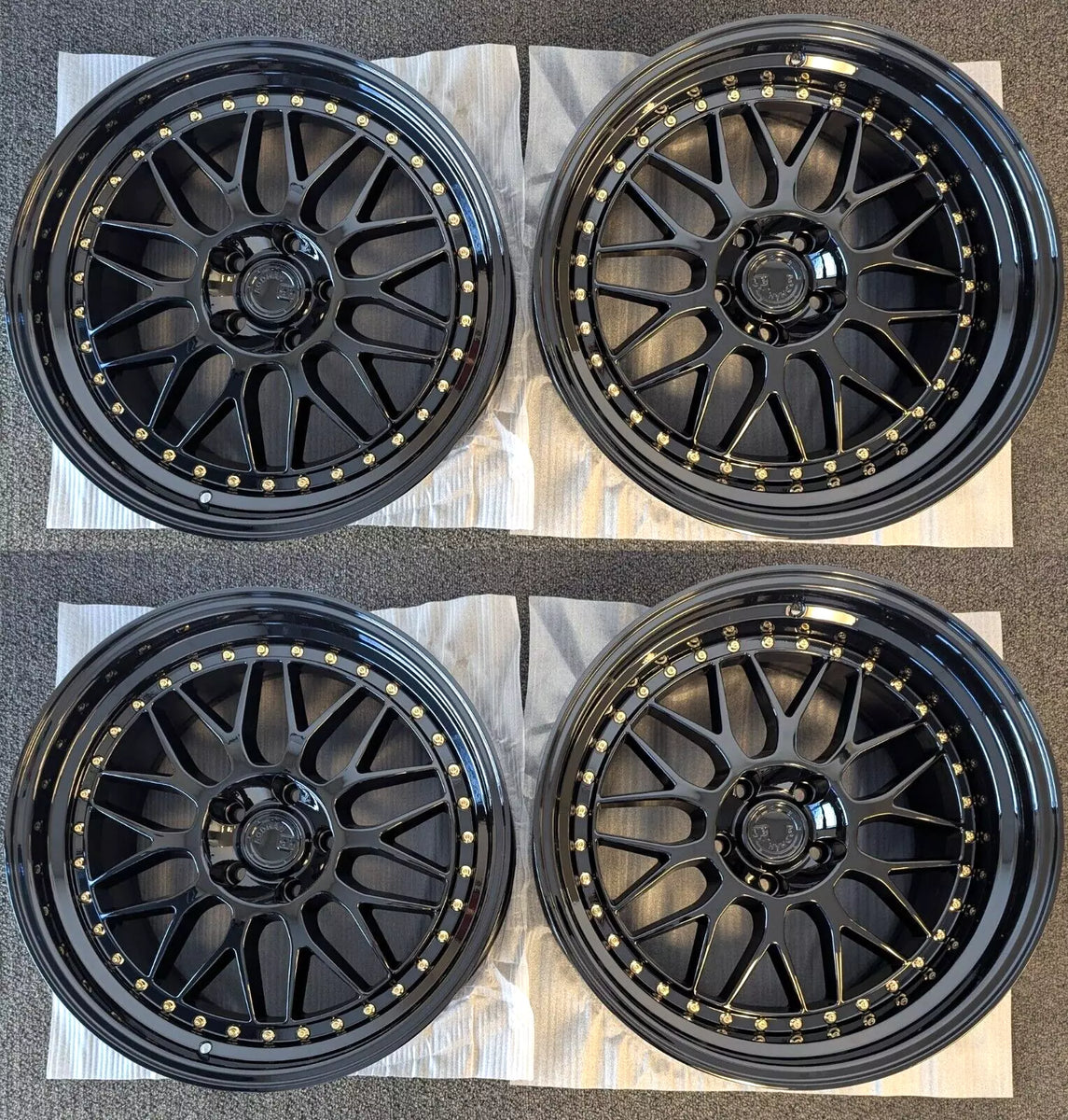 19x8.5/19x9.5 Staggered Aodhan AH02 Wheels 5x112 +32/+35 Gloss Black 1 ...