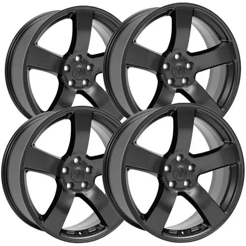 (Set of 4) OE Wheels DG12 20x8 5x115 +24mm Satin Black Wheels Rims 20 ...