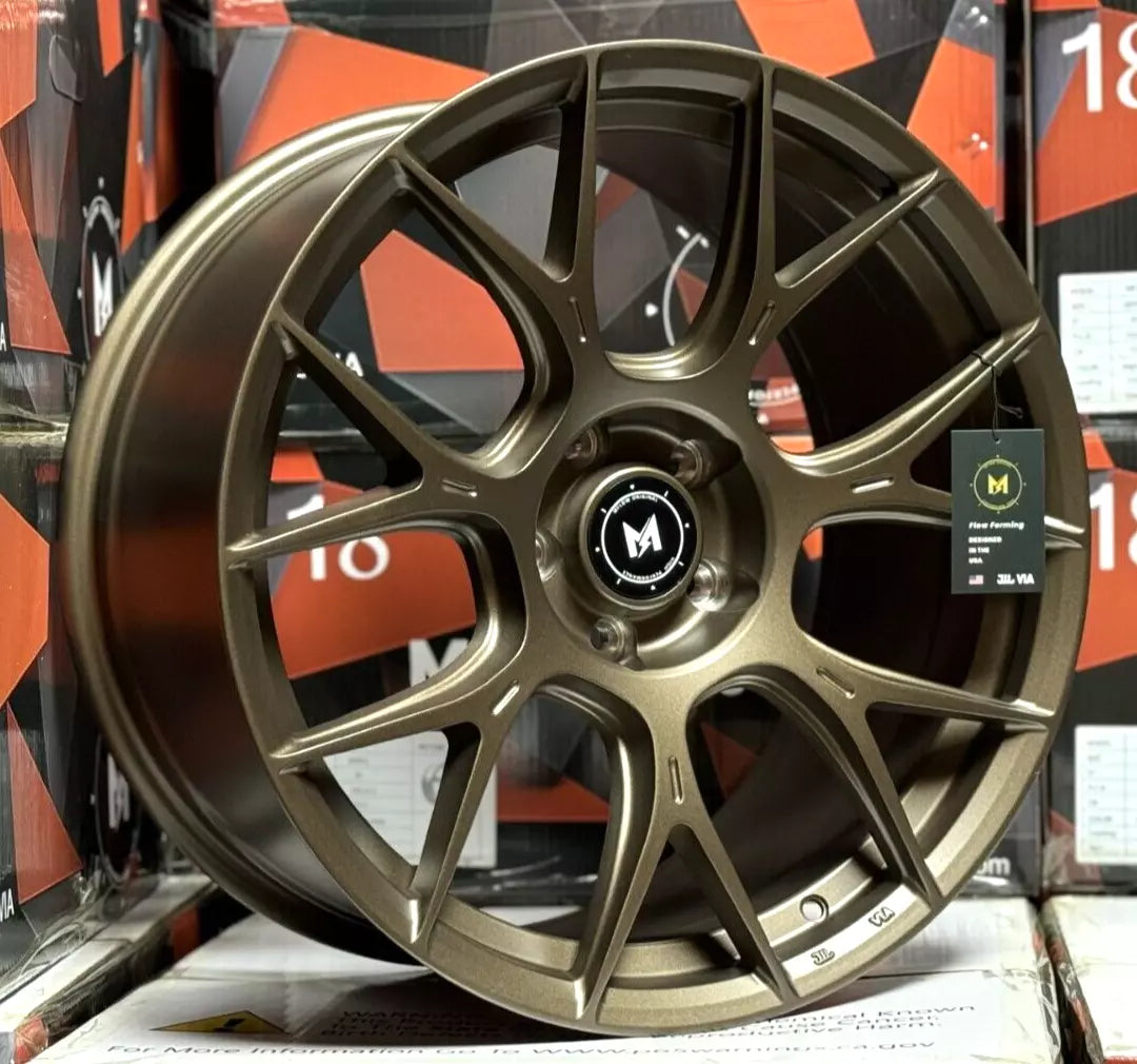 4 Pcs 18x8.5 +35 5x114.3 MFlow MFR1 Bronze Wheels 18" Rims Set ...