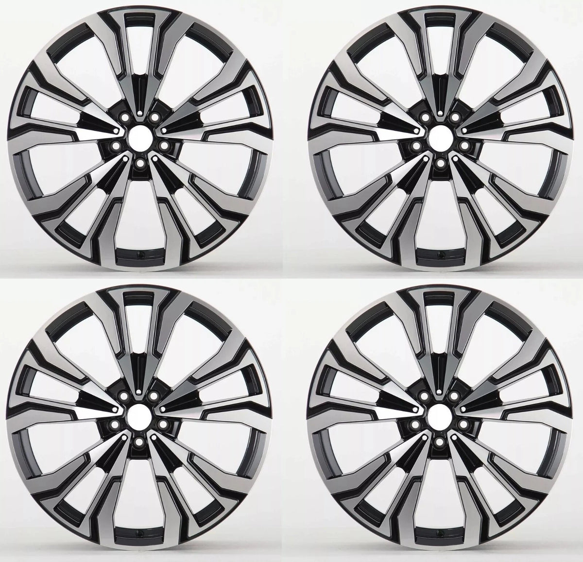 22" W747 BLACK MACHINE STAGGERED WHEELS RIMS FITS BMW 5X112 X5 X6 X7 G ...