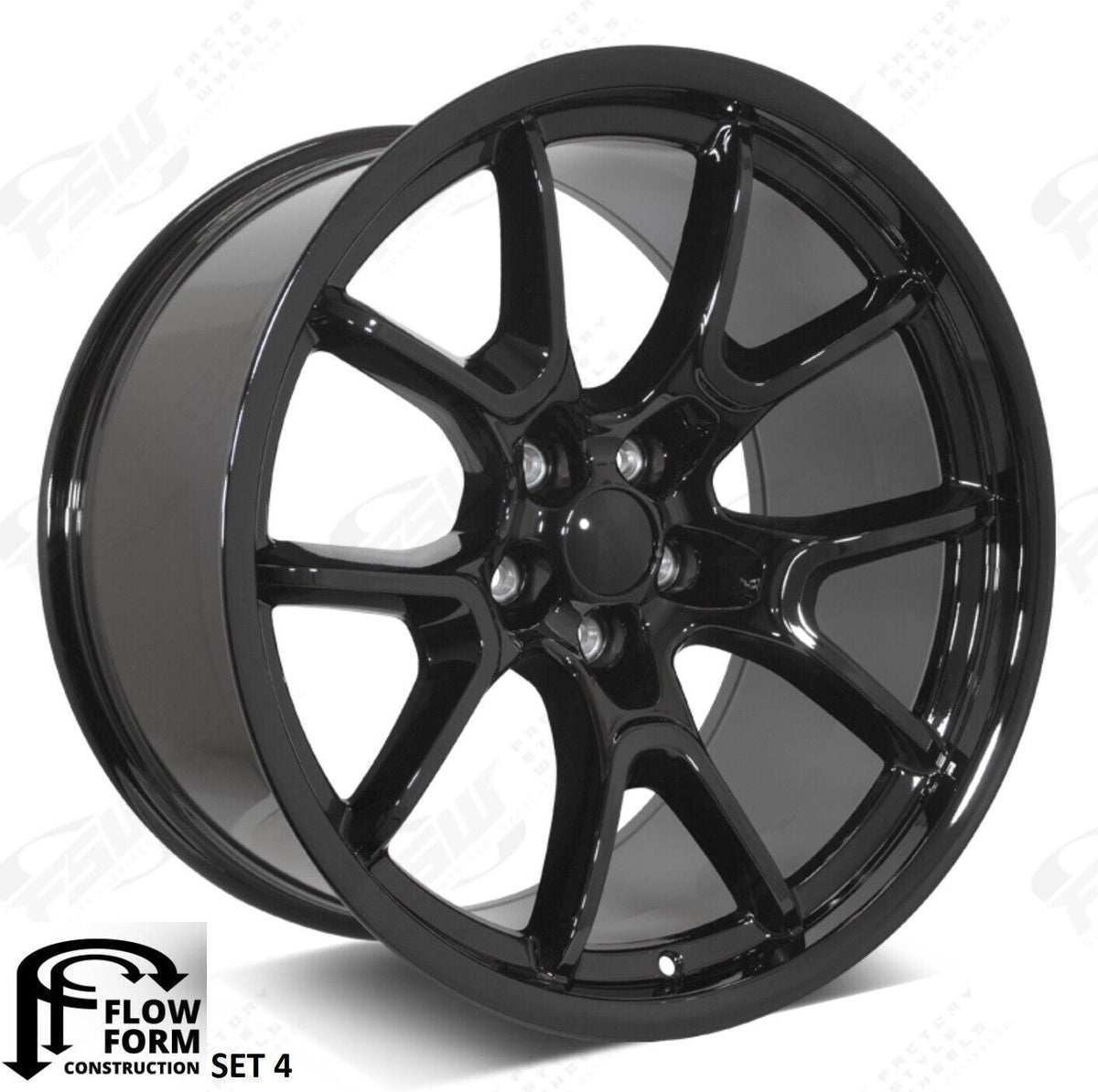 20" Wheels Fit Dodge Charger Challenger Gloss Black 20x9.5 / 20x11 ...