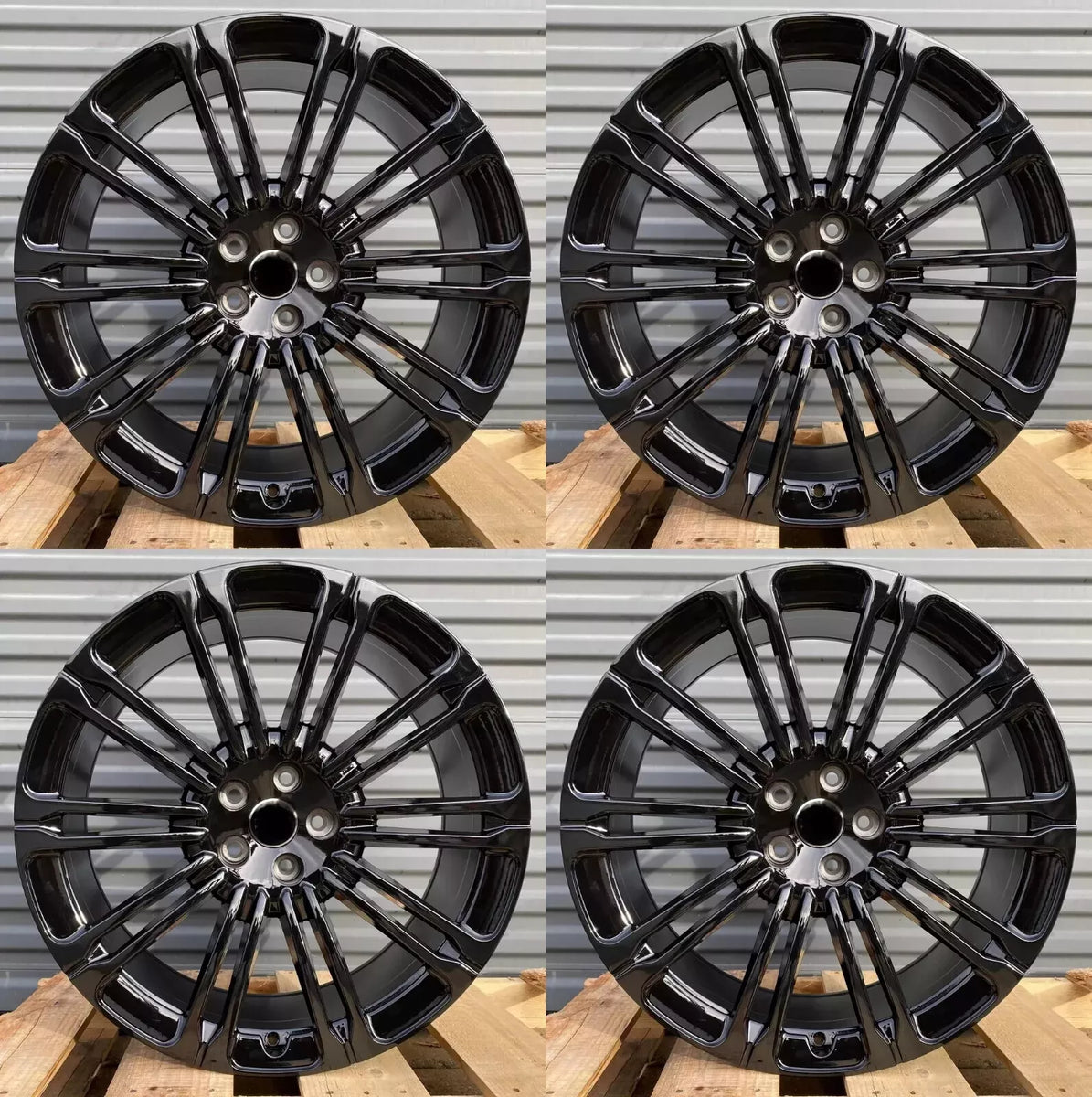 22x9.5 +49 CRESCENDO STYLE BLACK 22" WHEELS FOR LAND RANGE ROVER SPORt ...