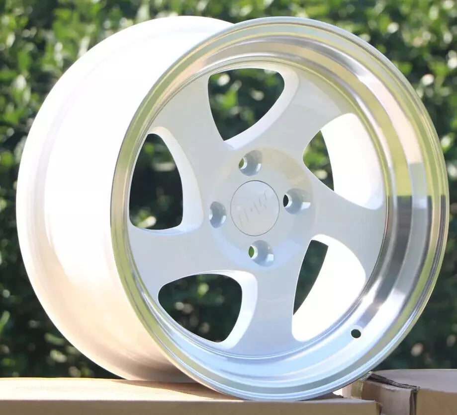 16" WHITE WHEELS JDM WHISTLER STYLE 16x8 4x100 +25 FOR HONDA CIVIC EG ...