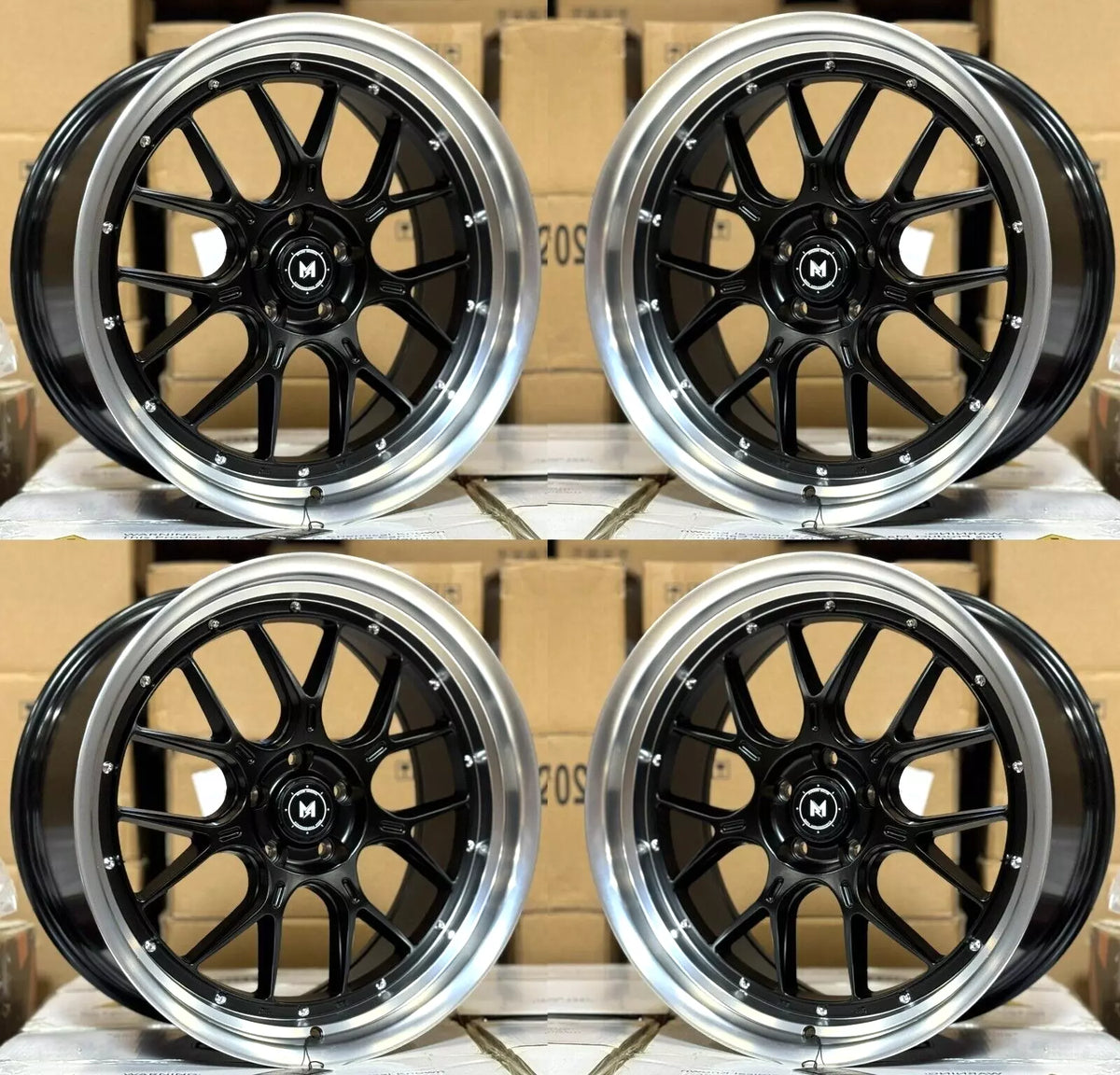 4 Pcs 18x9.5 +35 5x100 MFlow MFL2 Matte Black Wheels 18" Rims For BRZ ...