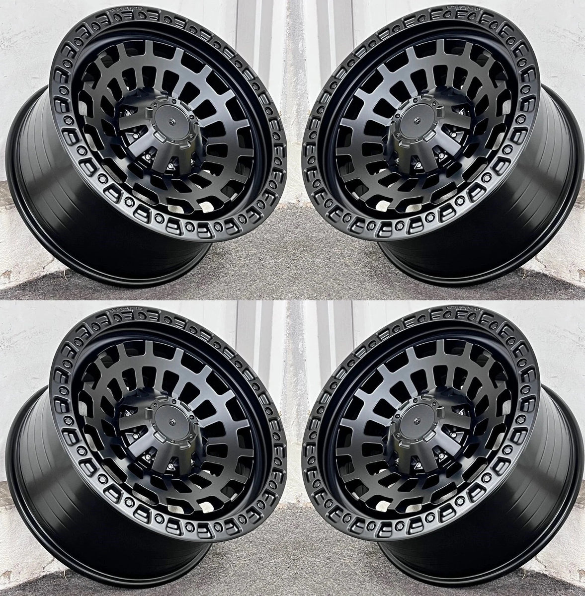 17" BLACK OFF ROAD WHEELS FOR JEEP WRANGLER OVERLAND 17x8.5 5x127 ET-1 ...