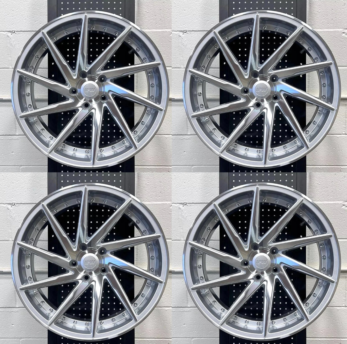 19" Wheels 19x8.5 / 19x9.5 +35 5x112 Staggered Silver Machined Rims Se ...