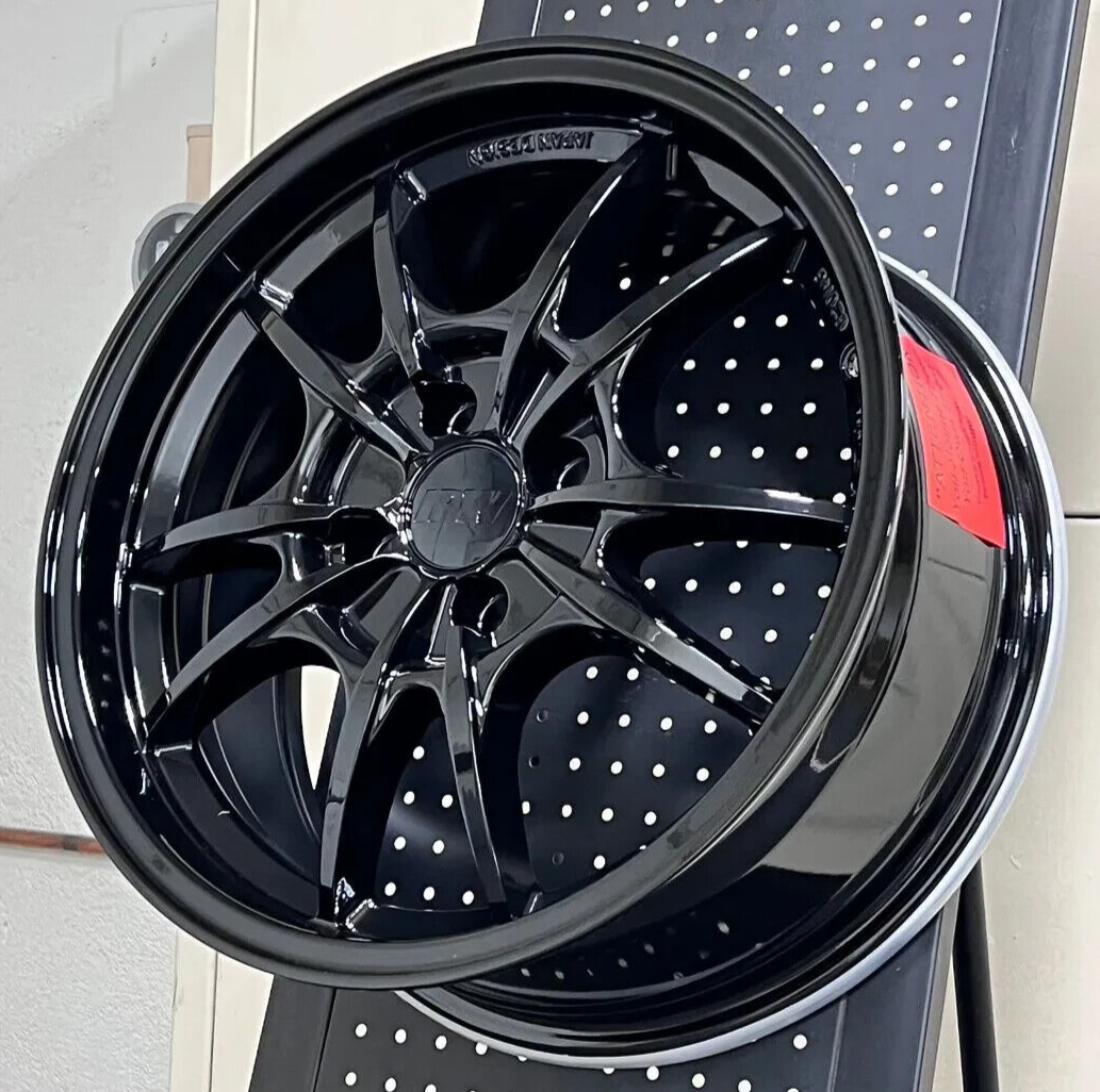 16" IPW 016 JAPAN STYLE GLOSS BLACK RIMS WHEELS 4X100 FITS 1980-2005 H ...