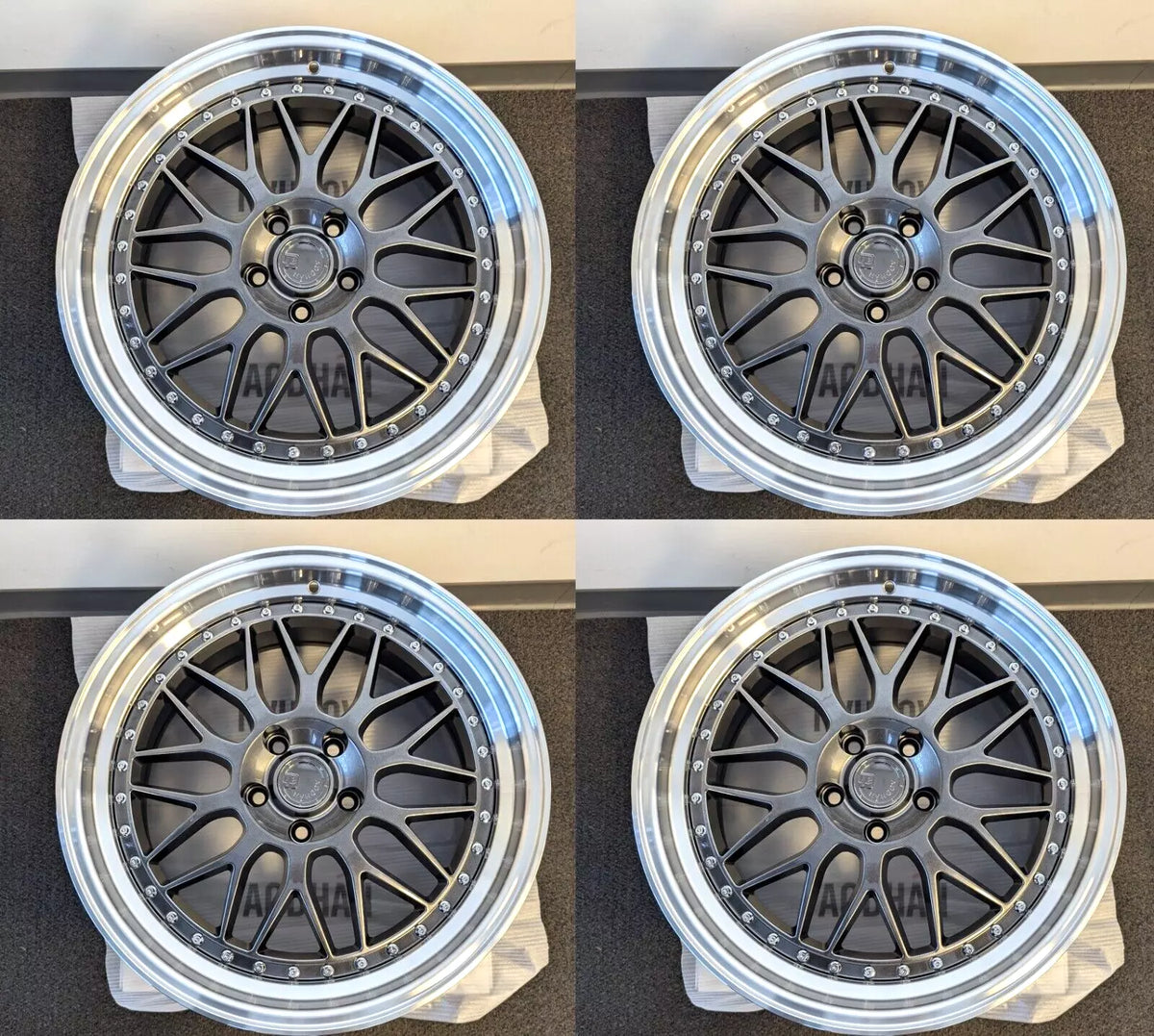 19x8.5 Aodhan AH02 AH2 5x114.3 +35 Hyperblack 19" Wheels Rims Set(4) 7 ...