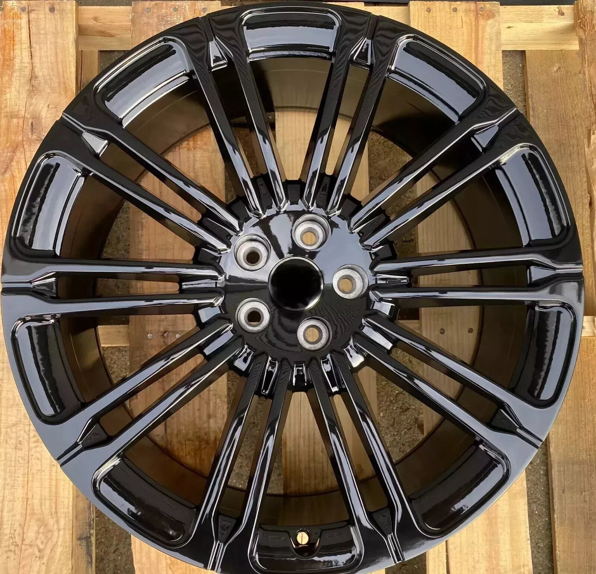 24" GLOSS BLACK CRESCENDO 1075 STYLE RIMS WHEELS FITS LAND ROVER RANGE ...