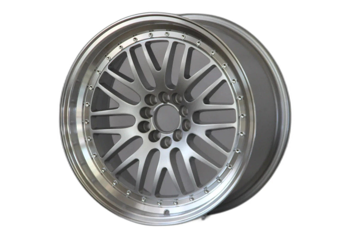 18x8.5 Wheels 5x112/5x114.3 +25 CB73.1 Silver Machined Lip 18" Rims Se ...