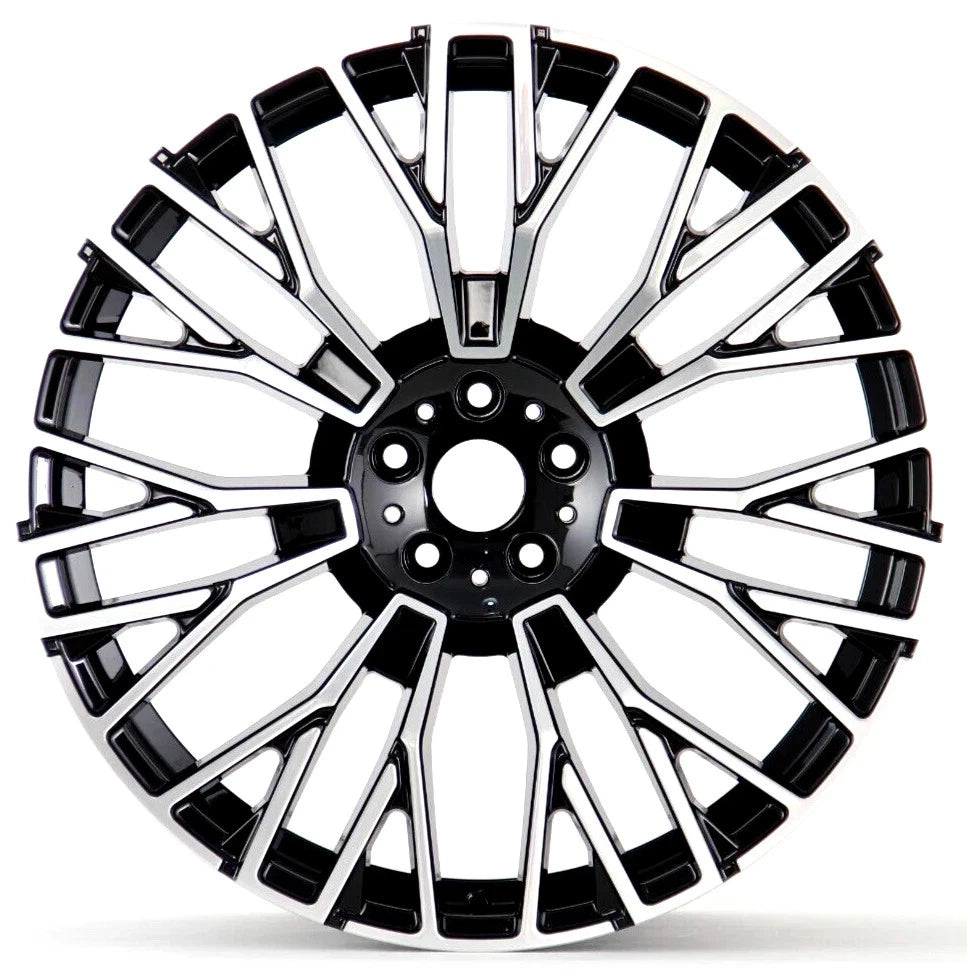 21" W747 BLACK MACHINE STAGGERED WHEELS RIMS FITS BMW 5X112 X5 X6 X7 G ...