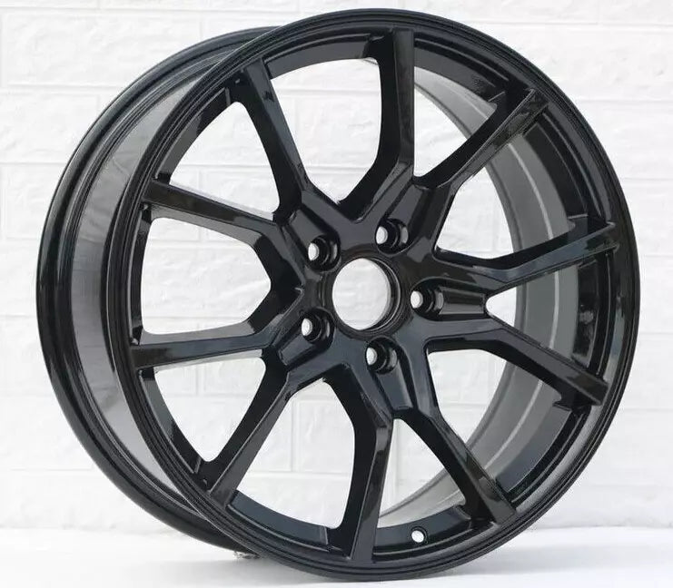 SET (4) 18" FK8 TYPE R STYLE GLOSS BLACK RIMS NEW WHEELS FITS HONDA AC ...