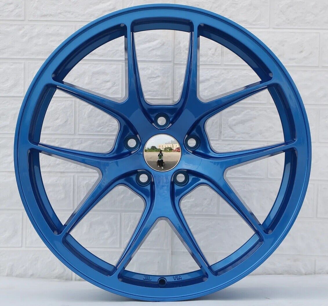 19" WHEELS FOR TESLA MODEL Y SET OF 4 RIMS 19x9.5 5x114.3 OCEAN BLUE ...