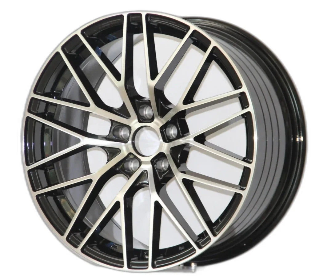 18x8.5 Wheels 18" 5x112 +35 CB 73.1 Black Machined Mesh Rims Set 4 ...