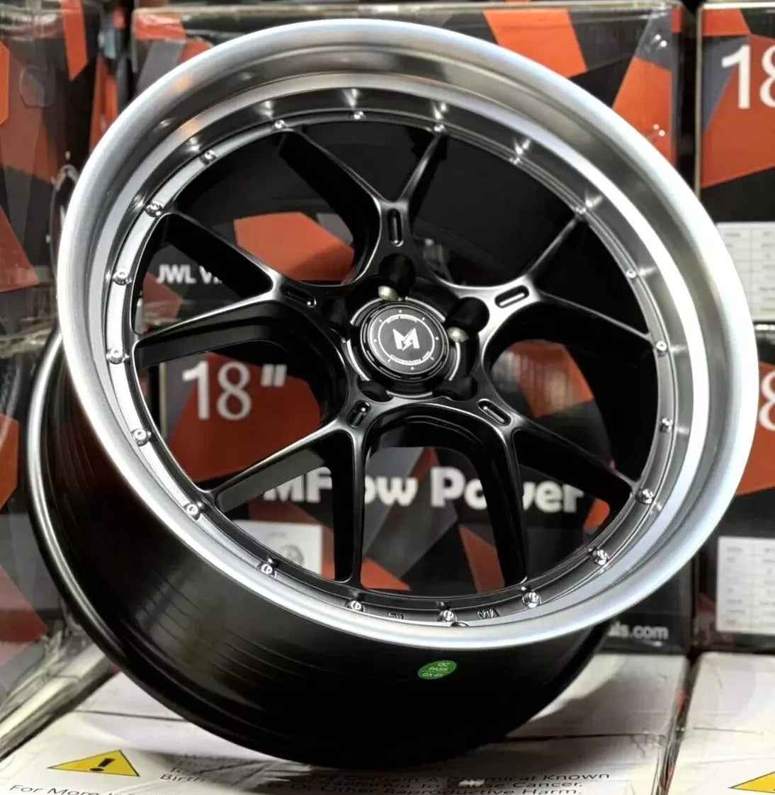 18x8.5 +35 5x114.3 MFlow MFL1 Wheels Matte Black Machined Lip 18" Rims ...