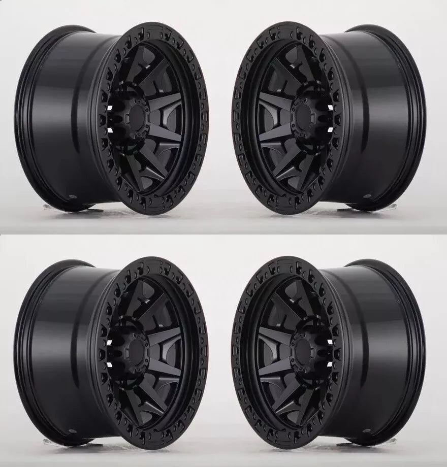 17x9 +0 Satin Black Wheels For LIFTED Toyota 4Runner Tacoma 17" 6x139 ...