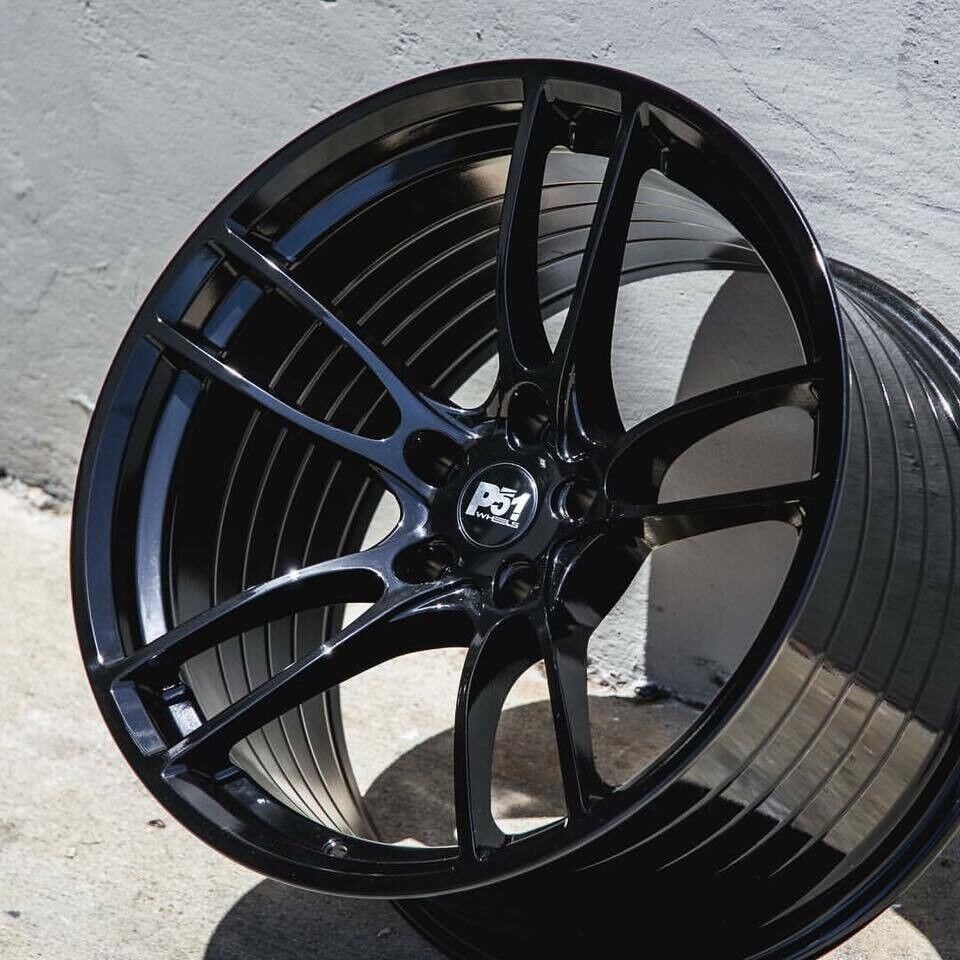 19" P51 19x10 / 19x11 Black Rotary Forged wheels set for Ford Mustang ...