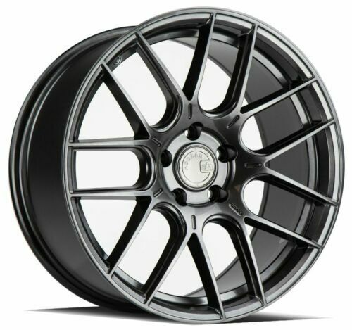 18x9.5 +35 Aodhan AH-X AH10 5x120 Hyper Black 18 In Wheels Rims Set 4 ...