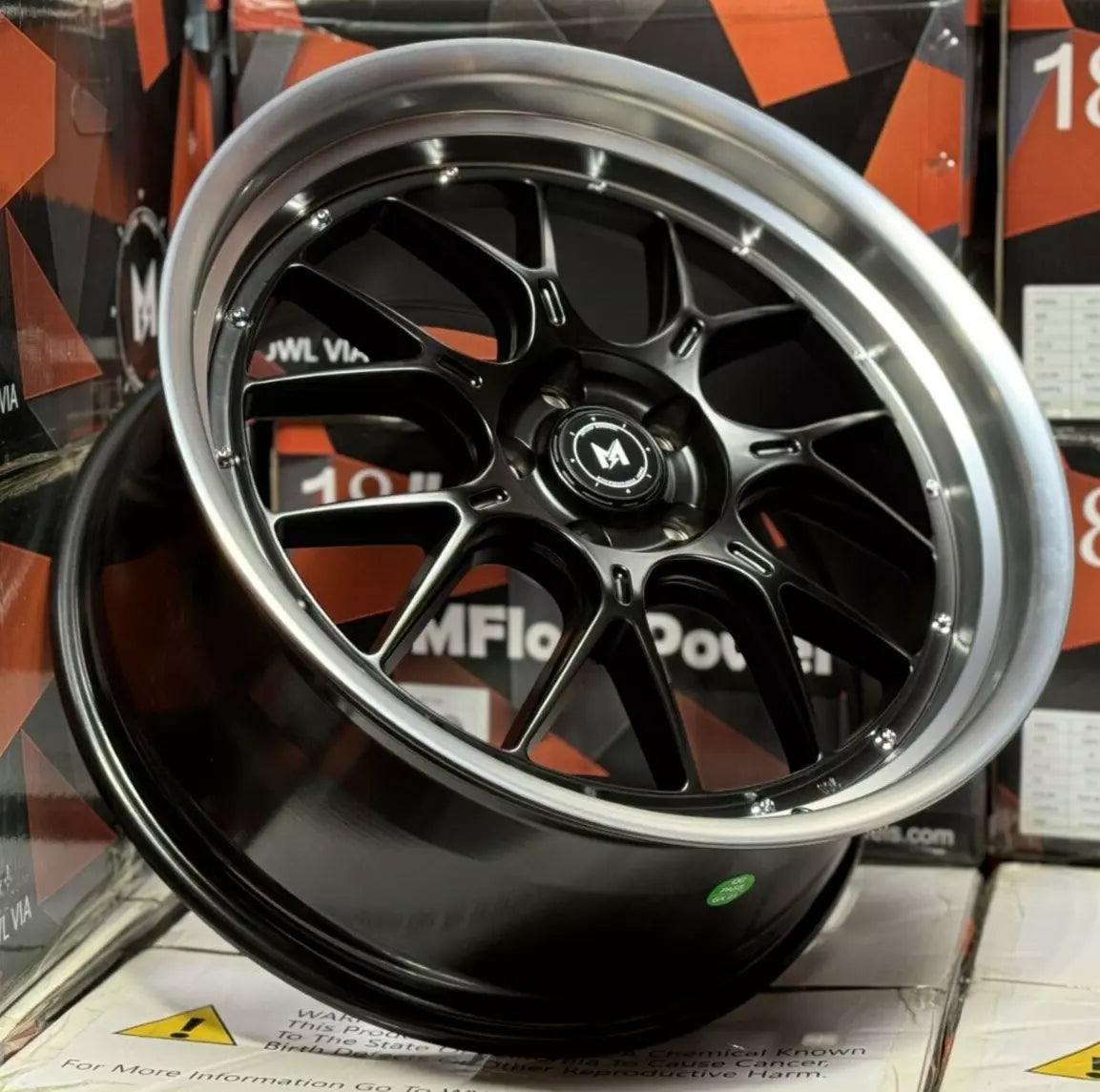 19x9.5 +30 5x114.3 MFlow MFL2 Wheels Matte Black Machined Lip 19" Rims ...