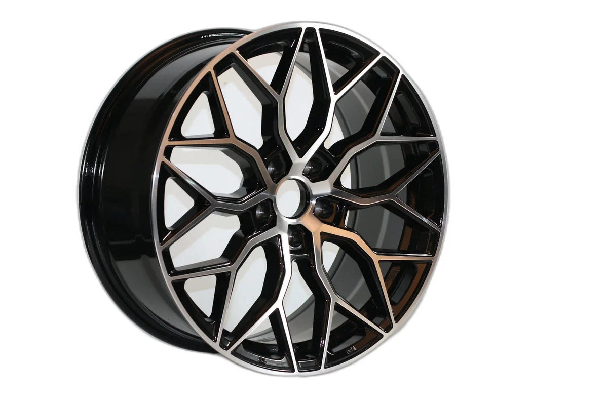 18x8 Wheels 18" 5x114.3 +35 CB 73.1 Black Machined Mesh Rims Set 4 ...