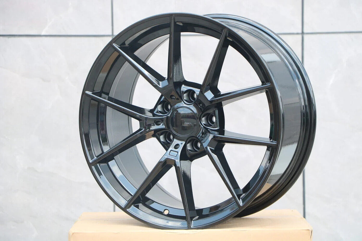 19x8.5 / 19x9.5 +35 5x120 Gloss Black CS Style 19" Wheels Fit BMW 4 Se ...
