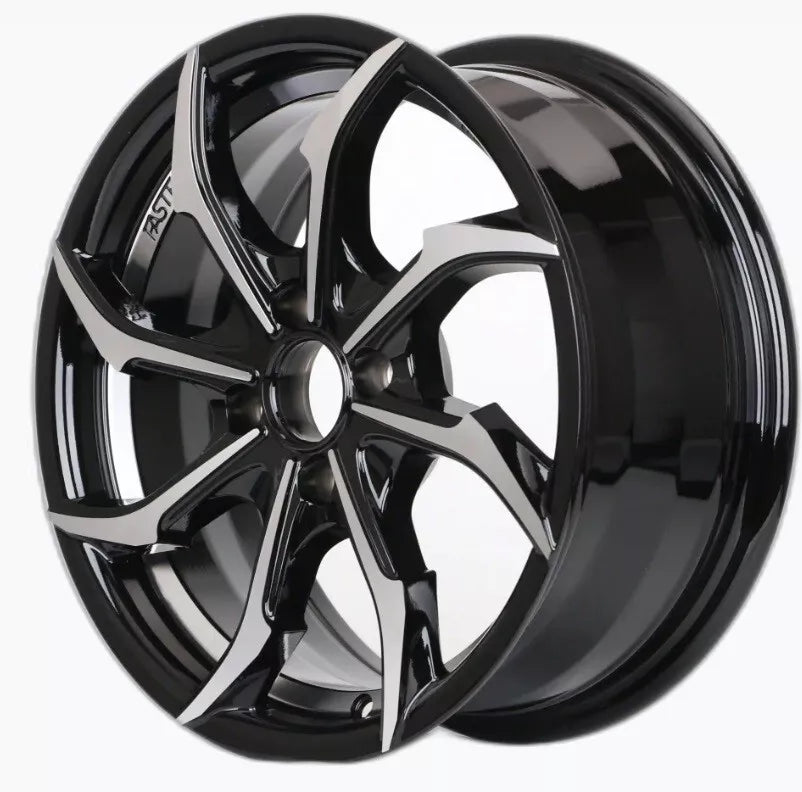 15" Wheels 15x6.5 4x100 +35 CB 73.1 Gunmetal With Machine Lip IPW Rims ...