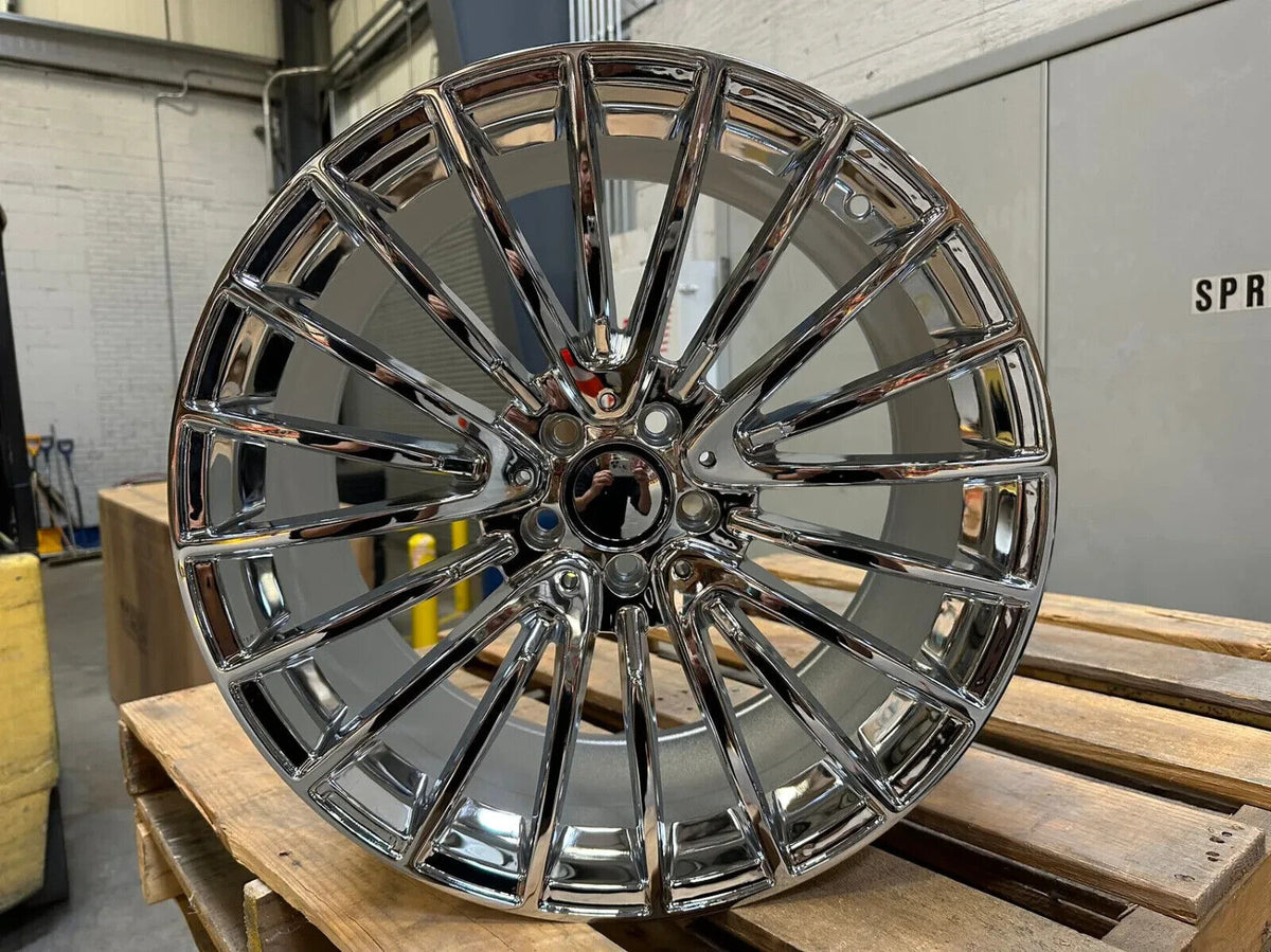 (4 PCS) 20x8.5 Chrome Wheels For Mercedes S500 S550 S600 GLC350 20" 5x ...