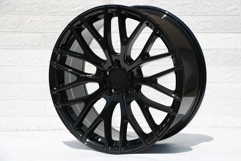 19" WHEELS 19x9.5 +35 5x114.3 73.1 GLOSS BLACK W008 TUNER RIMS SET 4 ...