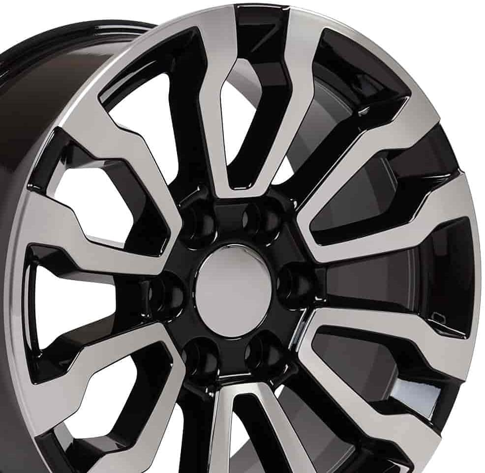 OE Wheels LLC 18 inch Rim Fits Sierra AT4 Wheel CV35 18x8.5 Black Mach ...