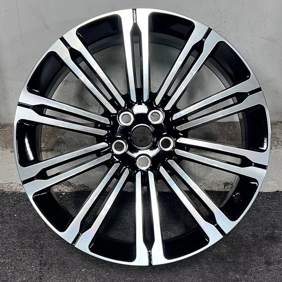 24" BLACK MACHINE CRESCENDO 1075 STYLE RIMS WHEELS FITS LAND ROVER RAN ...