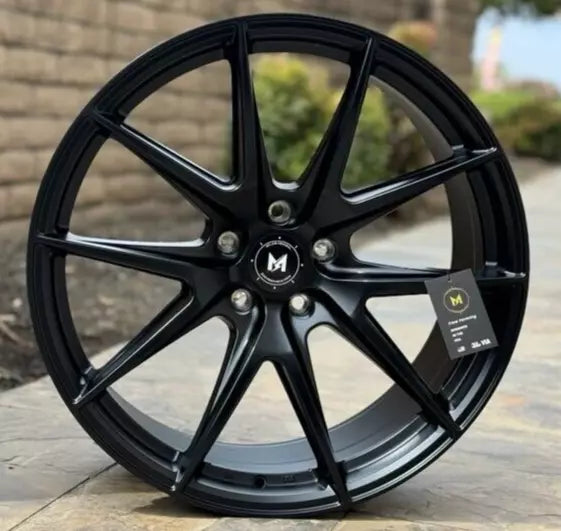 4 Pcs 18x8.5 +35 5x120 MFlow MFR2 Matte Black Wheels 18" Rims Set ...
