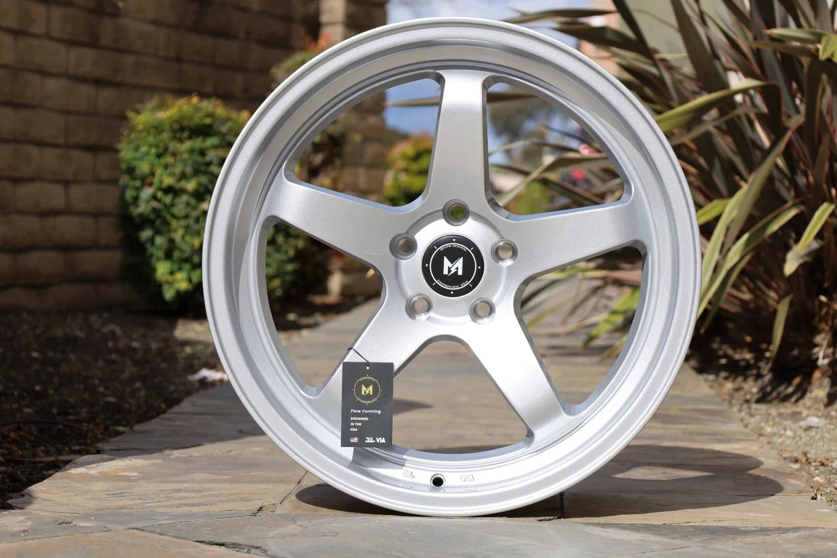 18x9 5 35 5x100 Cb 73 1 Mflow Mfr3 Hyper Silver Wheels Set 18 Rims S