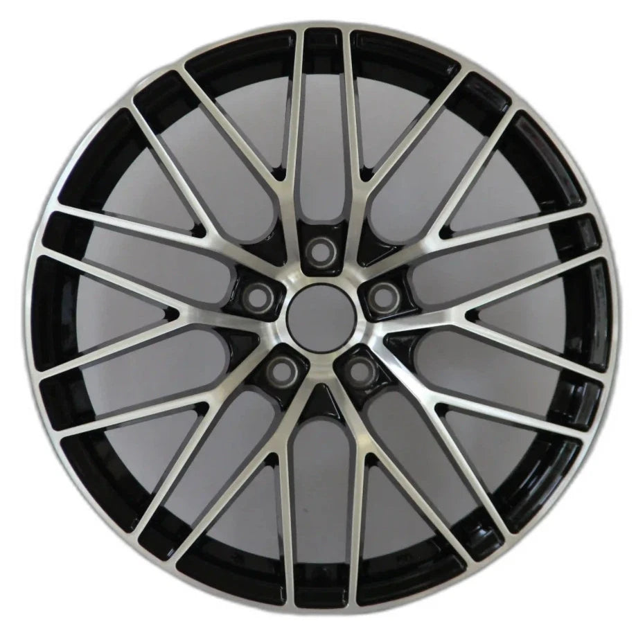 18x8.5 Wheels 18" 5x114.3 +35 CB 73.1 Black Machined Mesh Rims Set 4 ...
