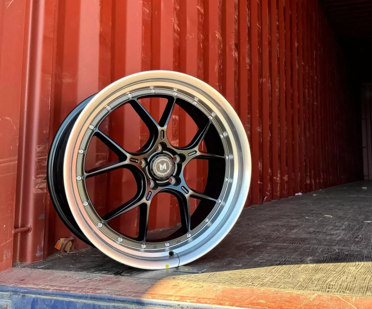 20x9.5 +35 MFlow MFL1 Matte Black Machined Lip 5x114.3 Wheels 20" Rims ...