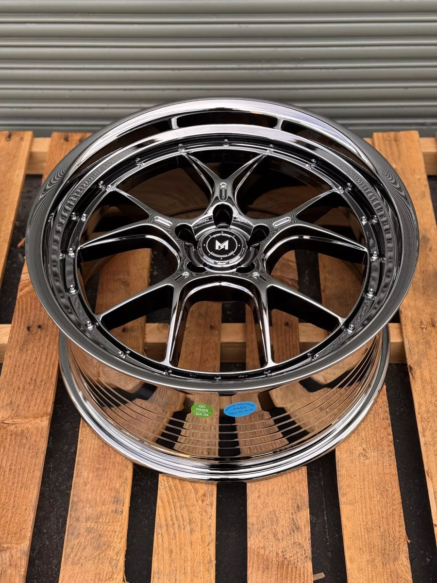 18x9.5 +35 5x100 MFlow MFL1 PVD Chrome Wheels 18" Rims Set 4 ...
