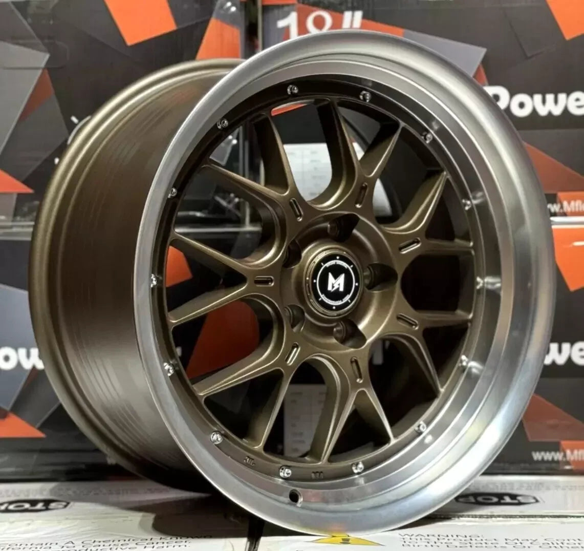 18x8.5/18x9.5 5x114.3 MFlow MFL2 Matte Bronze Staggered Wheels 18" Rim ...