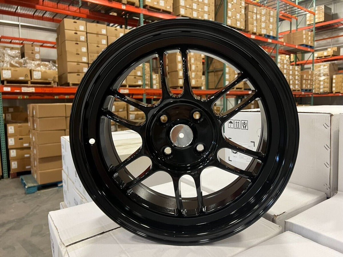 4 PCS 16" Gloss Black Wheels JDM Style 16x7 4x100 +35 CB73.1 Rims Set ...