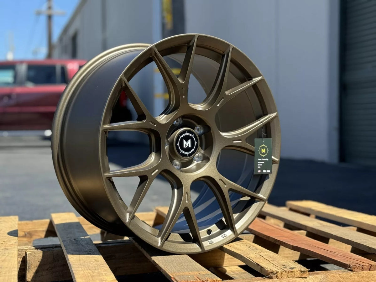 4 Pcs 18x8.5 +35 5x114.3 MFlow MFR1 Bronze Wheels 18" Rims Set ...