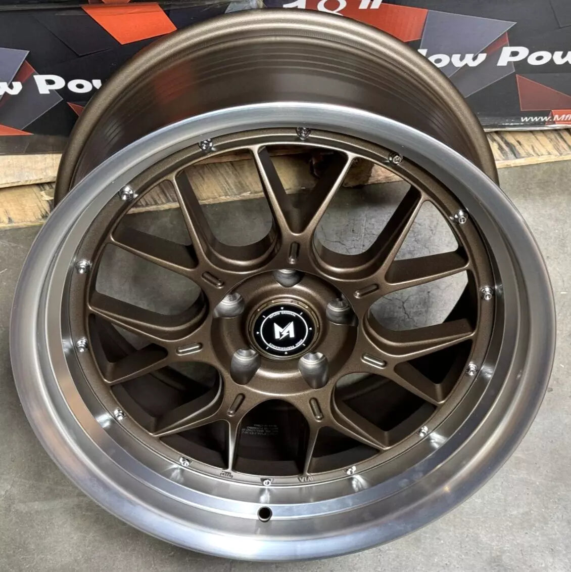 4 Pcs 18x8.5 +35 5x100 MFlow MFL2 Bronze Machined Lip Wheels 18" Rims ...
