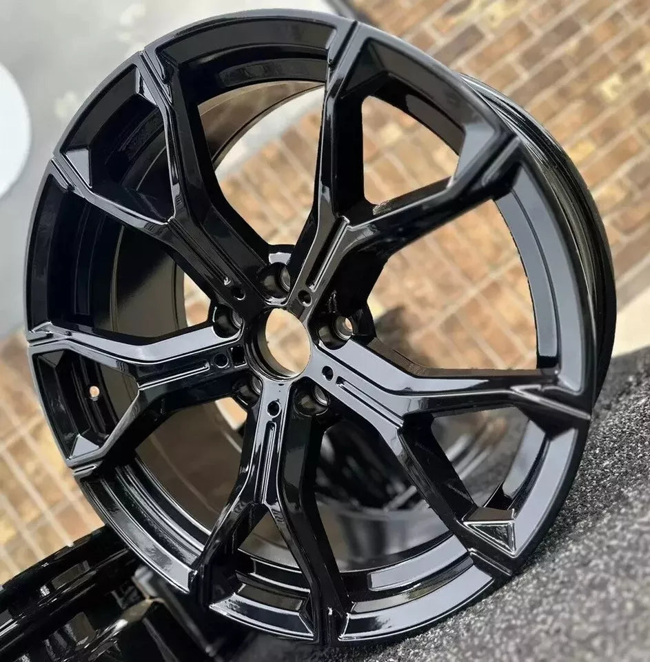 4pc - 22x9.5 Wheels Black Gloss 5x112 FITS BMW SUV X3 X4 X5 X6 X7 Squa ...