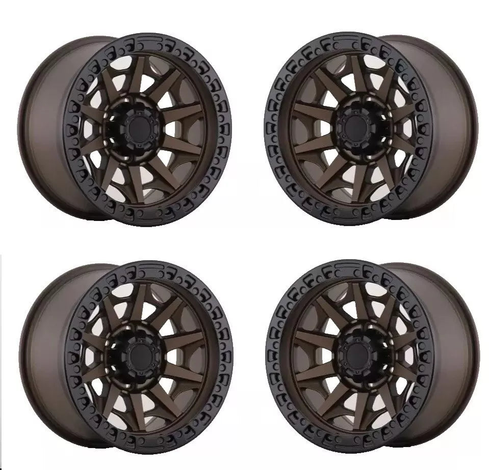 17x9 +0 Satin Bronze Wheels For LIFTED Toyota 4Runner Tacoma FJ 17" 6x ...